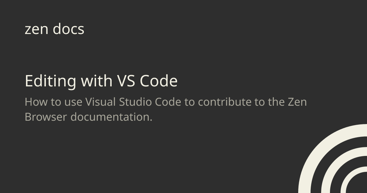 Editing with VS Code
